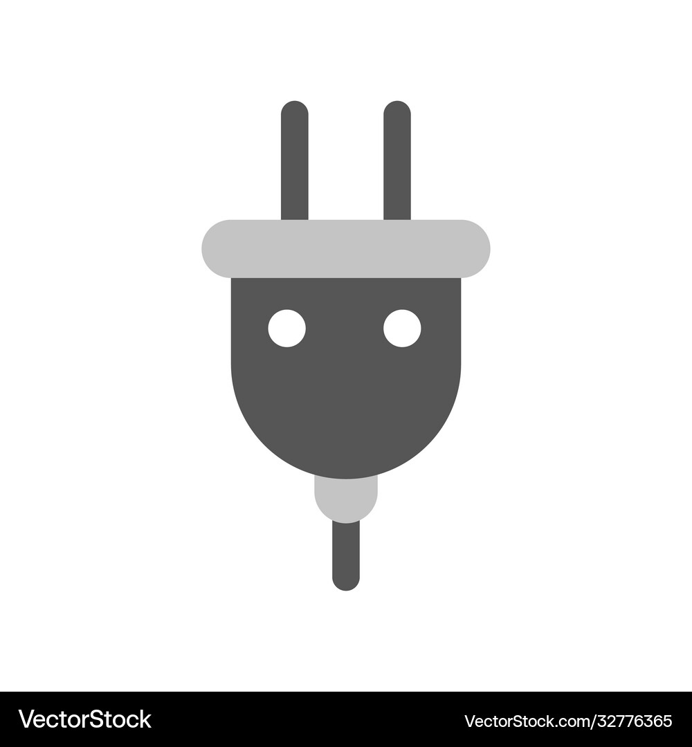 Electric plug icon on white background stock Vector Image
