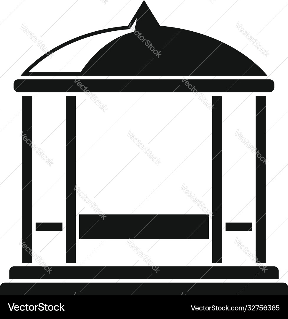 Garden gazebo icon simple style Royalty Free Vector Image