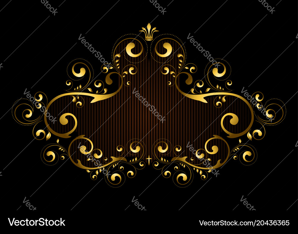 Gold frame with pattern of Royalty Free Vector Image