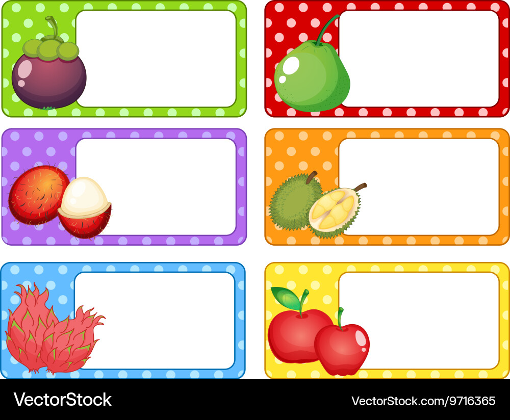 Label design with fresh fruits Royalty Free Vector Image