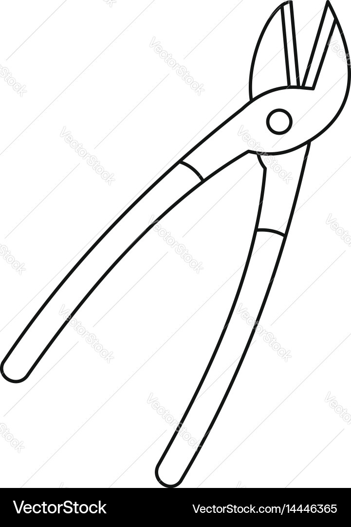Metal shears icon outline style Royalty Free Vector Image