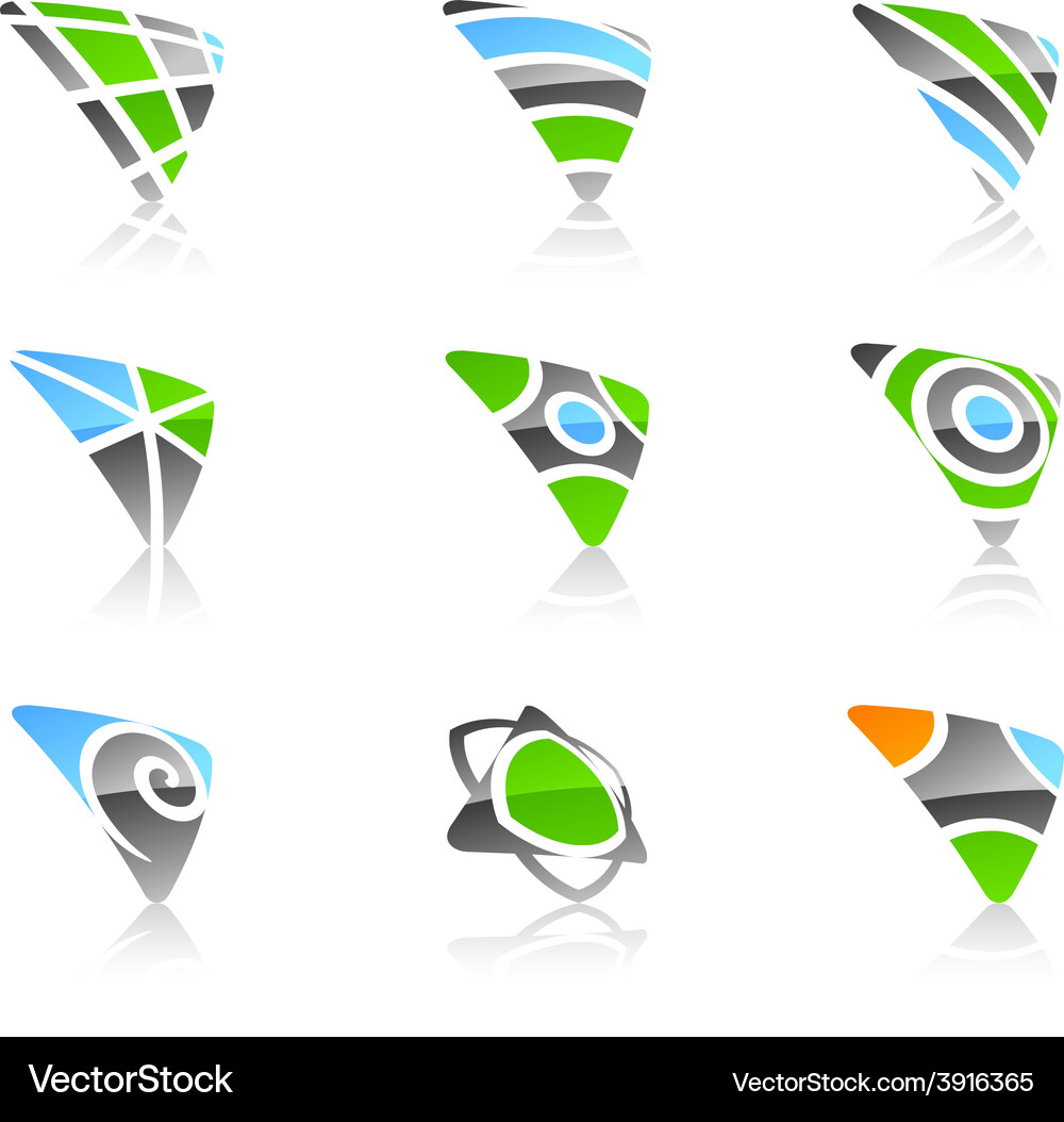 Set of triangle symbols Royalty Free Vector Image