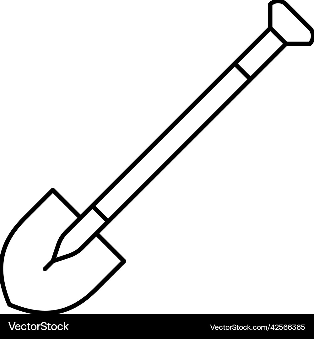 Shovel tool line icon Royalty Free Vector Image