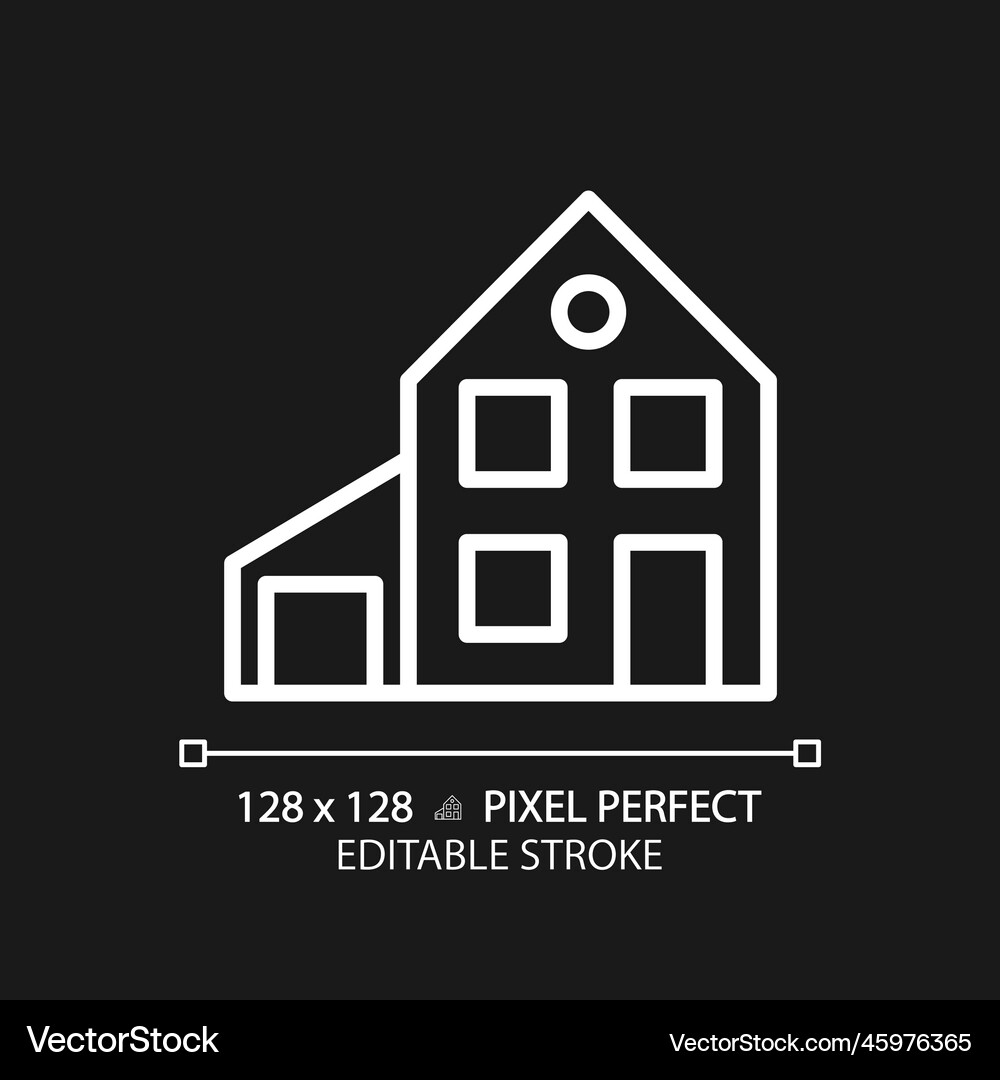 Simple house with garage pixel perfect white Vector Image