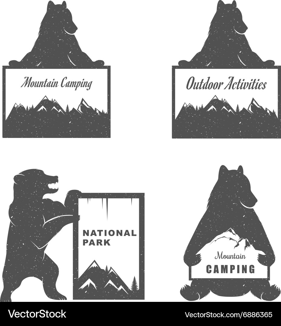 Vintage of bear Royalty Free Vector Image - VectorStock