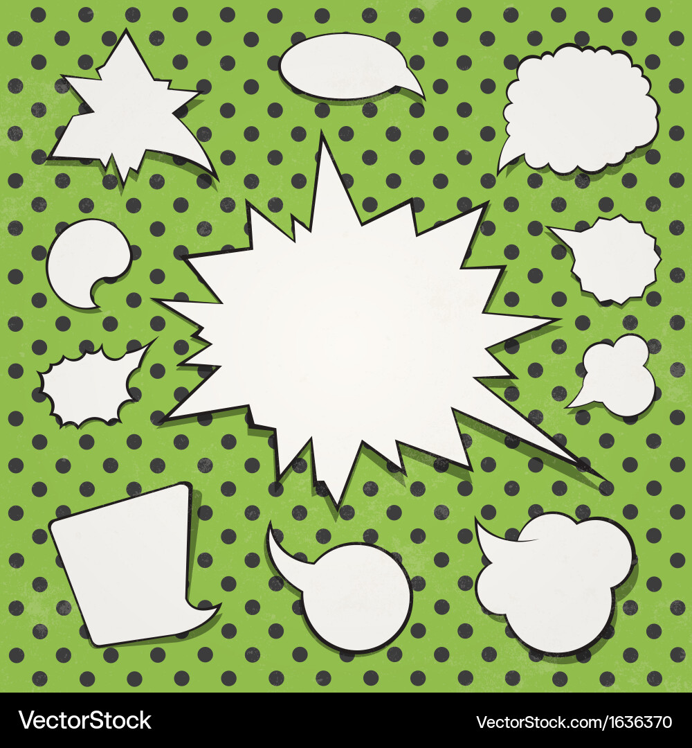 A collection of comic style speech bubbles Vector Image