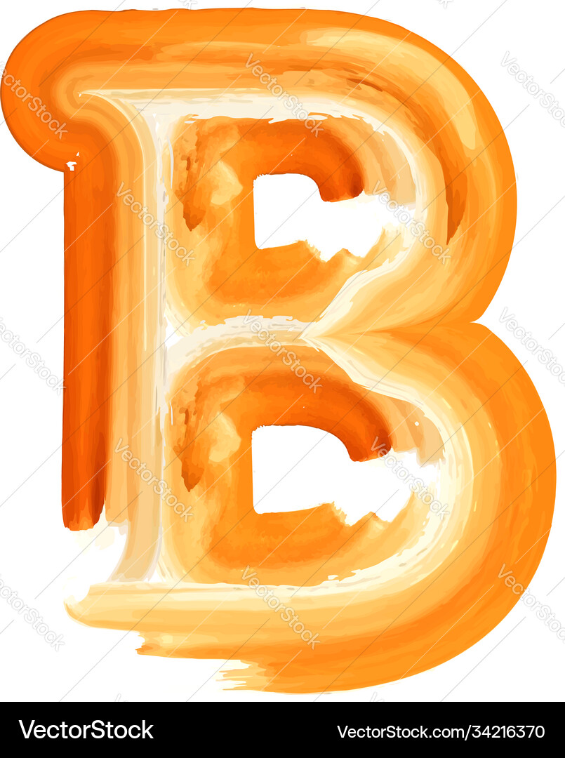 Abstract oil paint letter b Royalty Free Vector Image