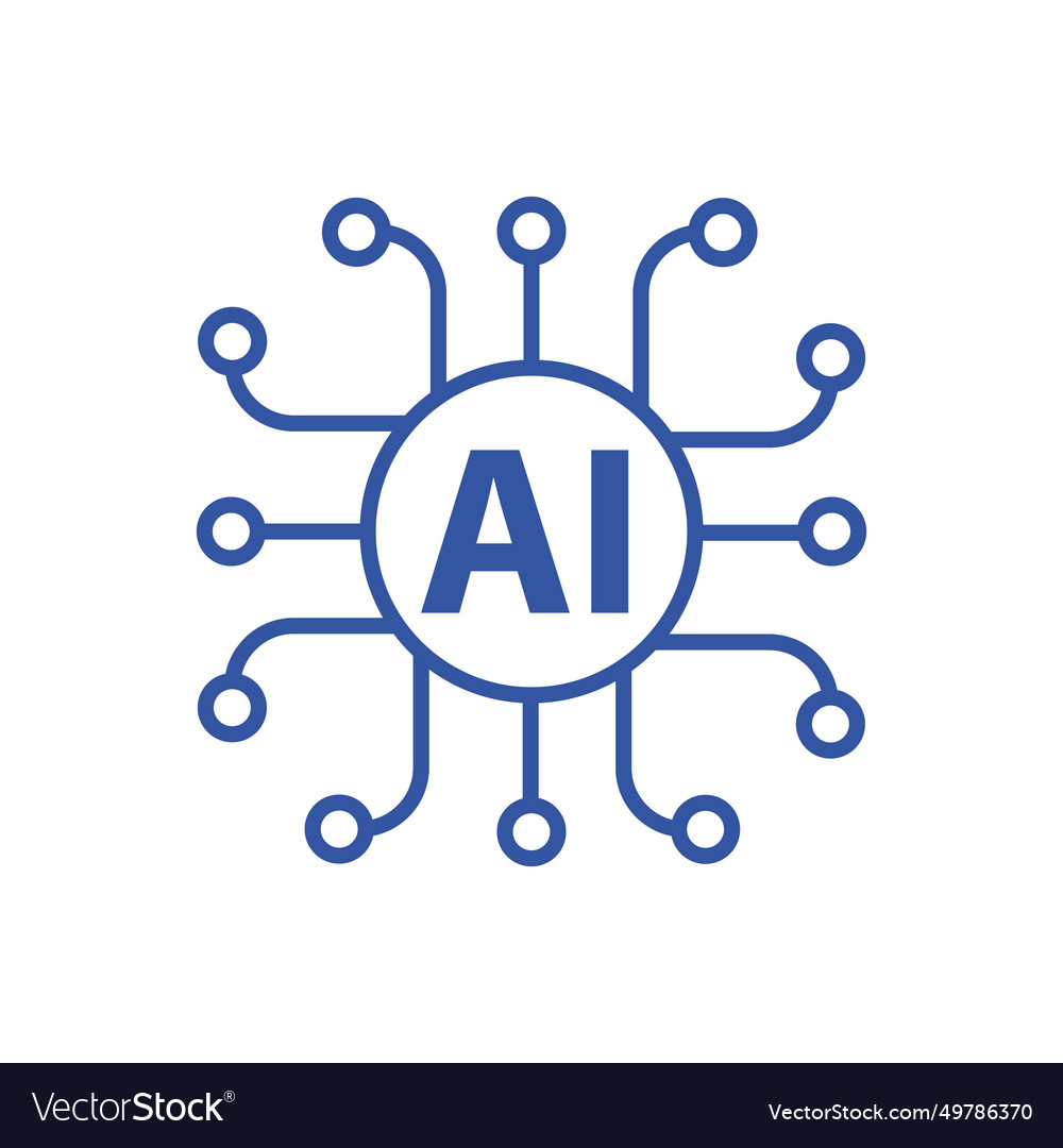 Artificial intelligence ai processor chip Vector Image