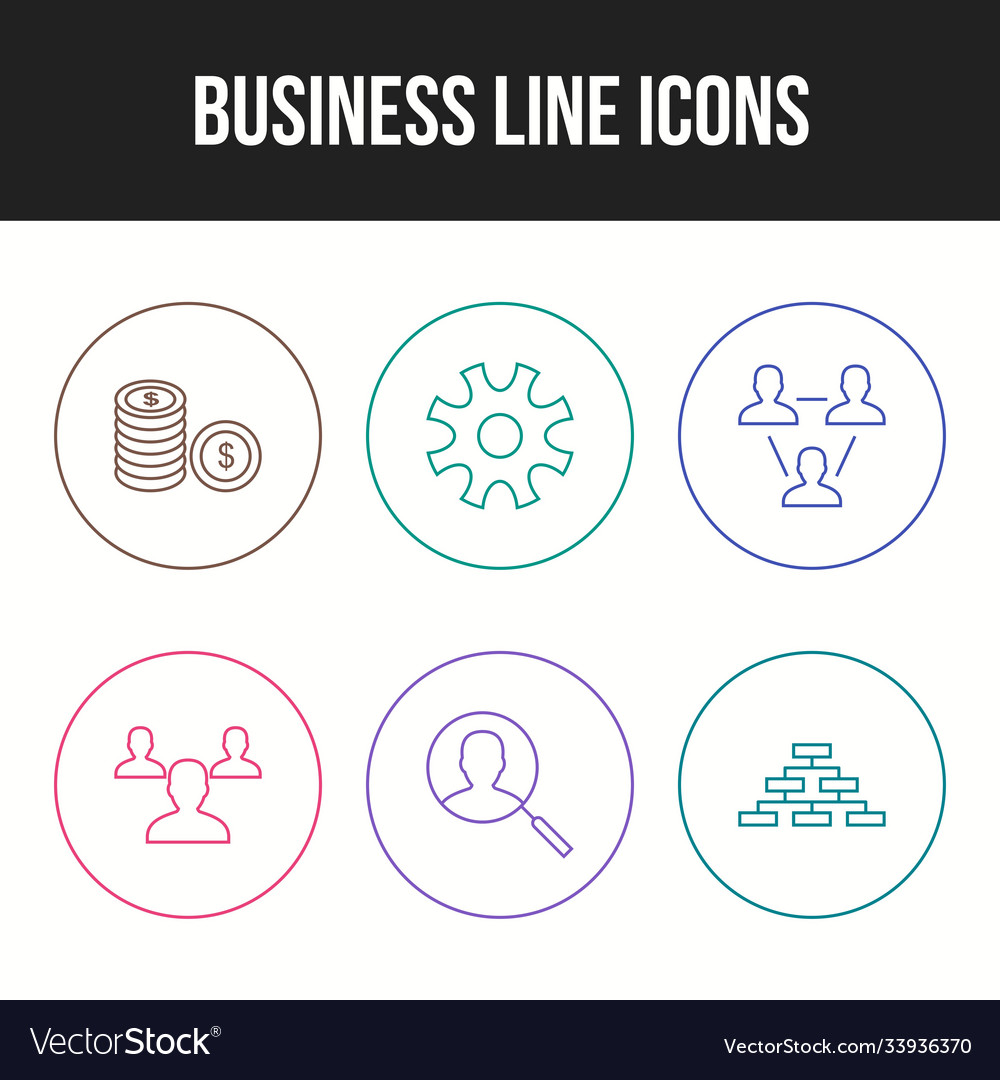 Beautiful 6 icons pack business Royalty Free Vector Image
