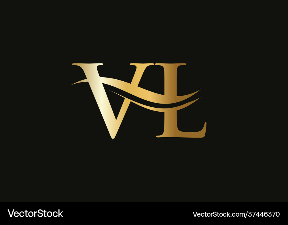 Creative vl letter with luxury concept modern Vector Image