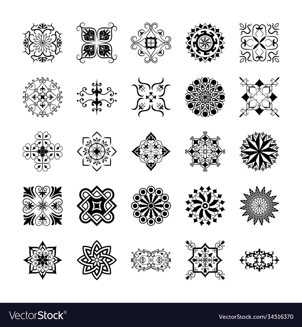 Different styles design elements pack Royalty Free Vector