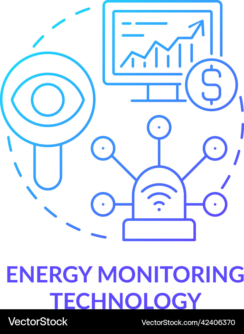 Energy monitoring technology blue gradient Vector Image