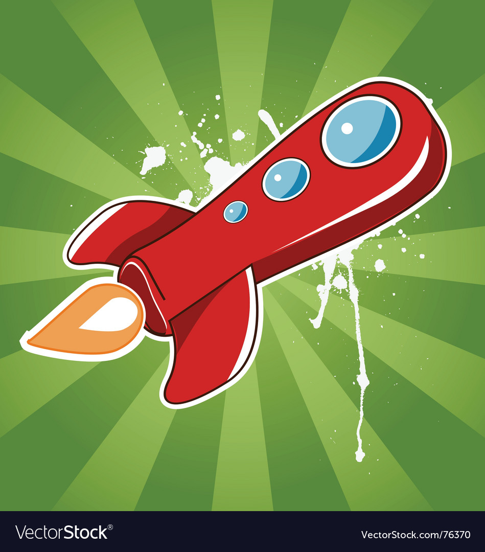 Flying red rocket Royalty Free Vector Image - VectorStock