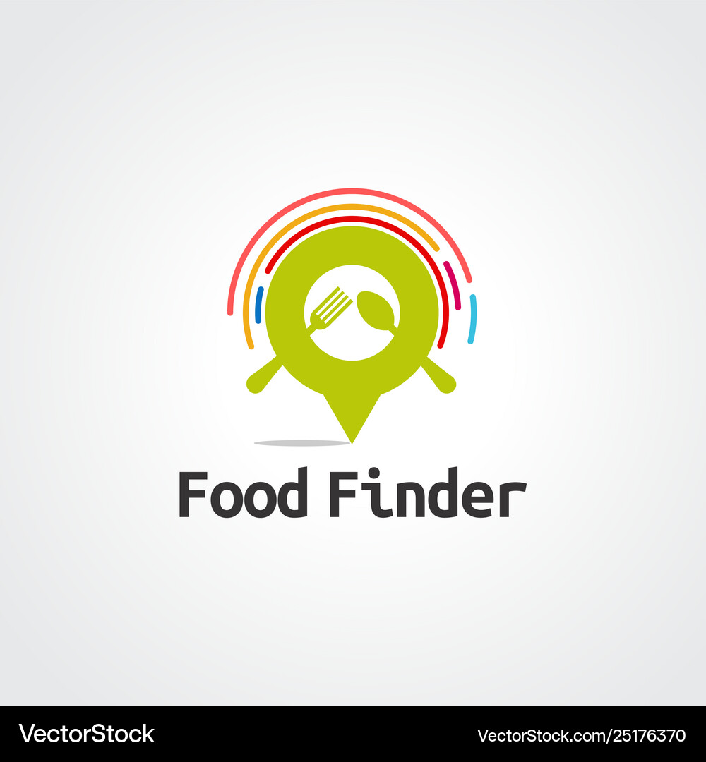 Food finder location logo icon element Royalty Free Vector