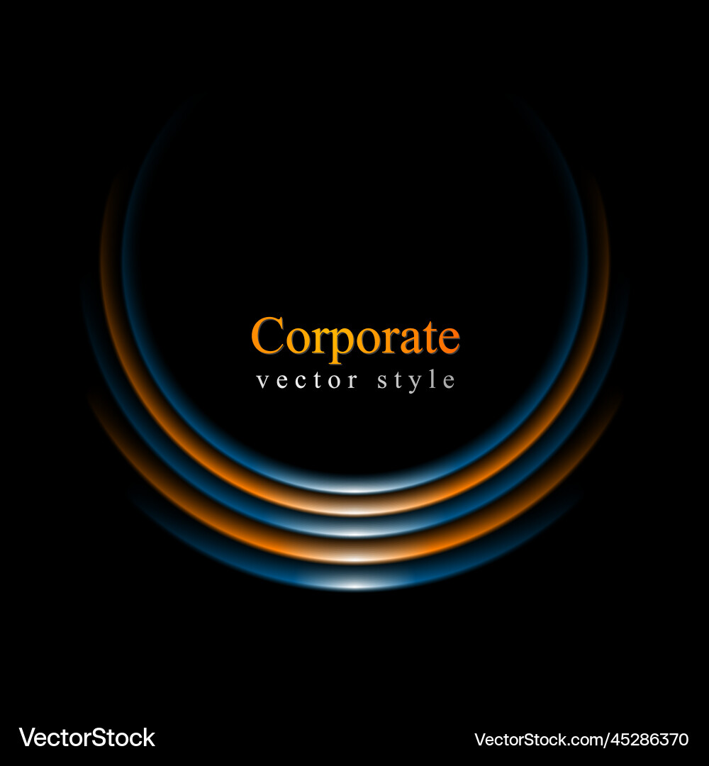Glow curve logo on black background Royalty Free Vector