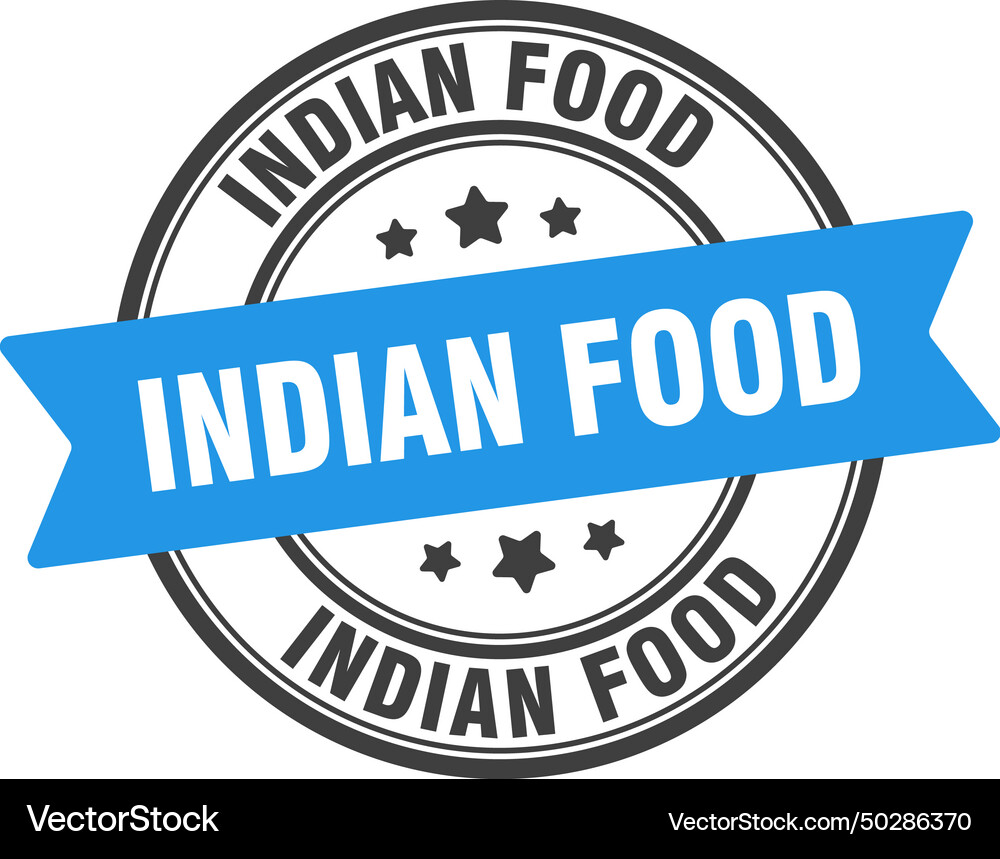 Indian food stamp label Royalty Free Vector Image
