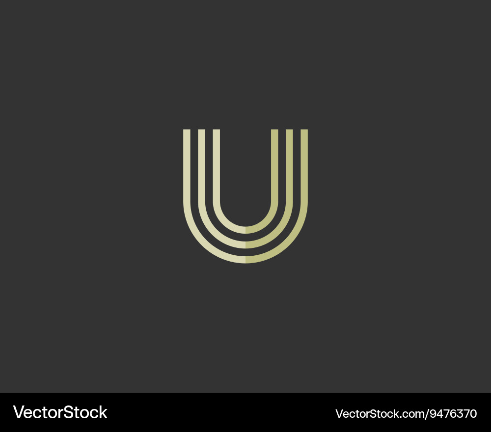 Line letter u logotype abstract moving airy logo Vector Image