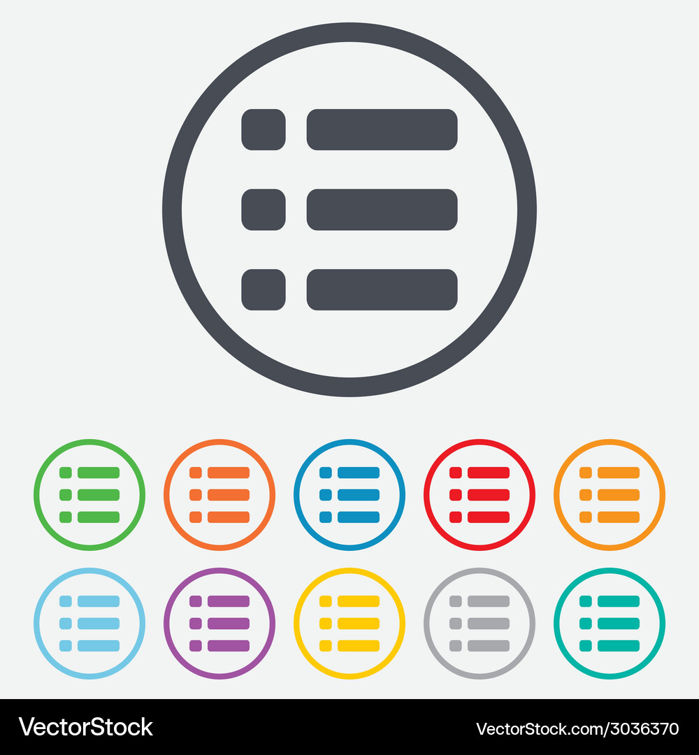 List sign icon content view option symbol Vector Image