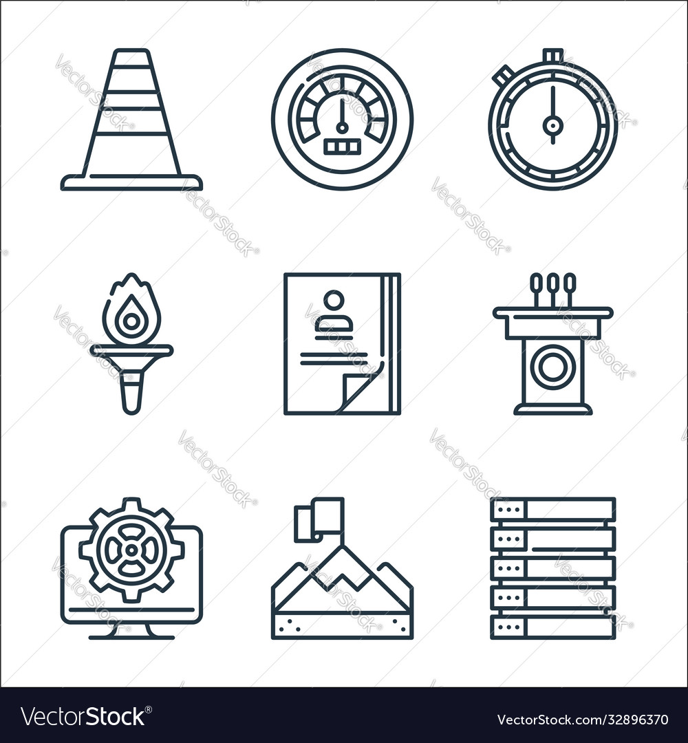 Management line icons linear set quality line set Vector Image
