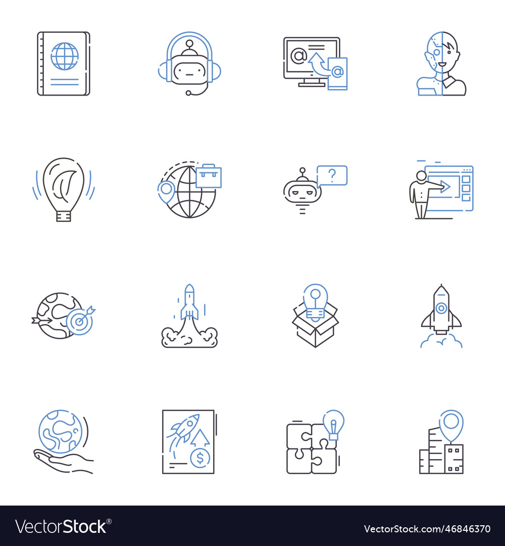 Modernized procedures line icons collection Vector Image