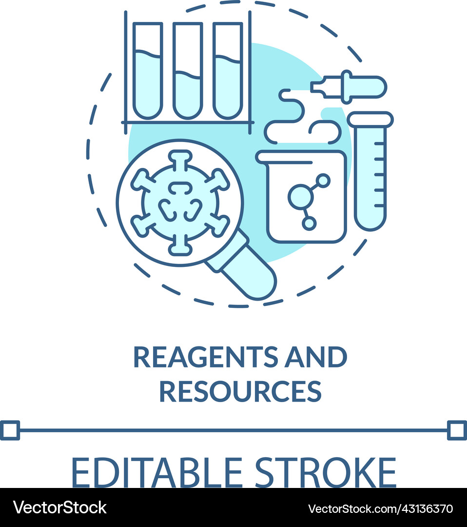 Reagents and resource turquoise concept icon Vector Image