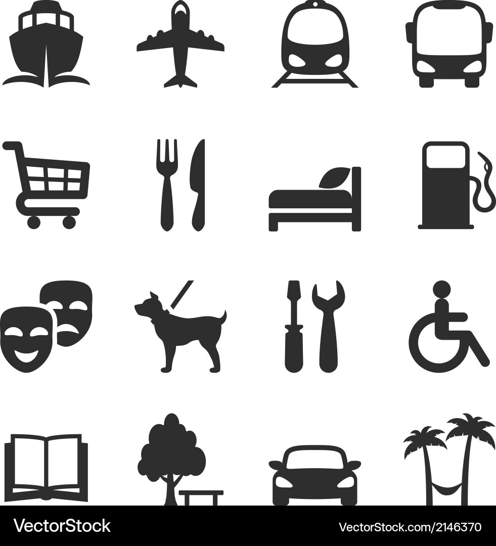 Set icons for locations and services Royalty Free Vector