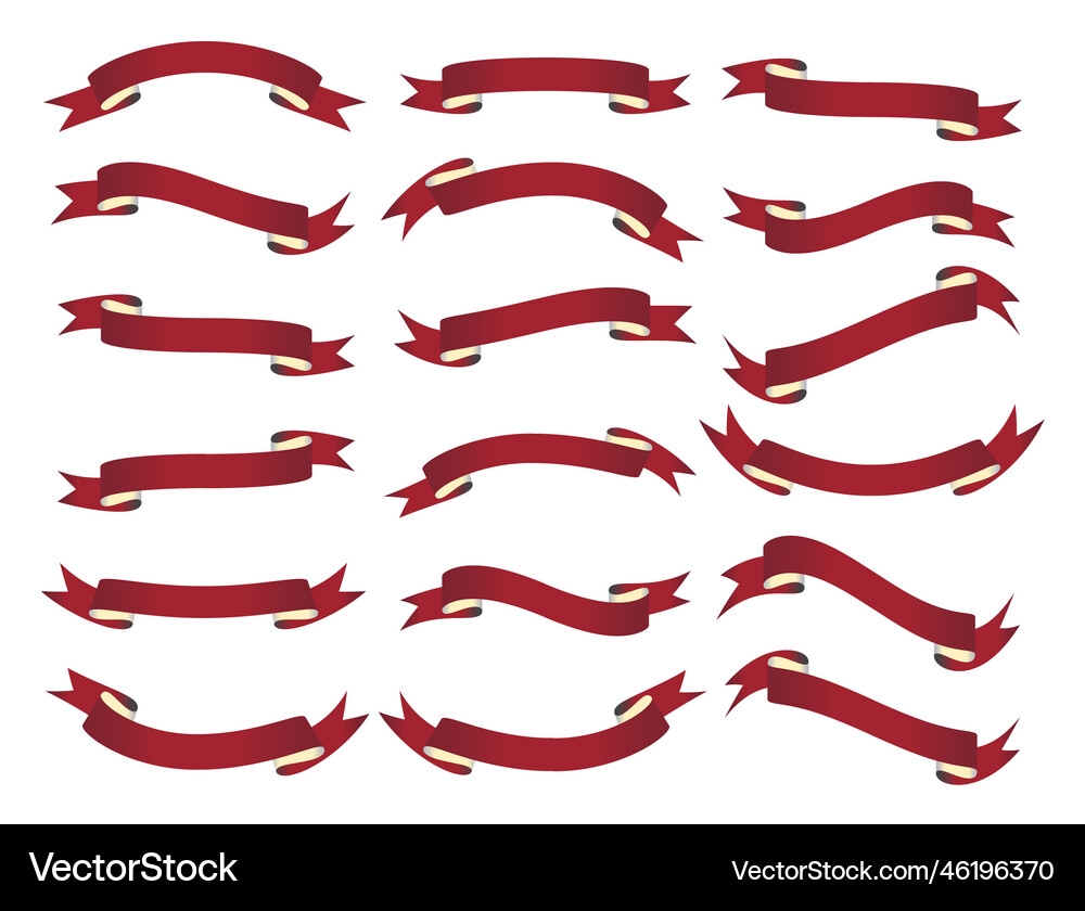 Set of beautiful red empty banners Royalty Free Vector Image