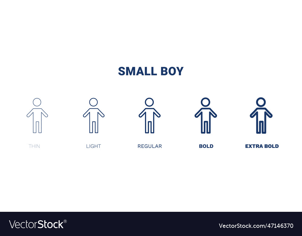Small boy icon thin light regular bold black Vector Image