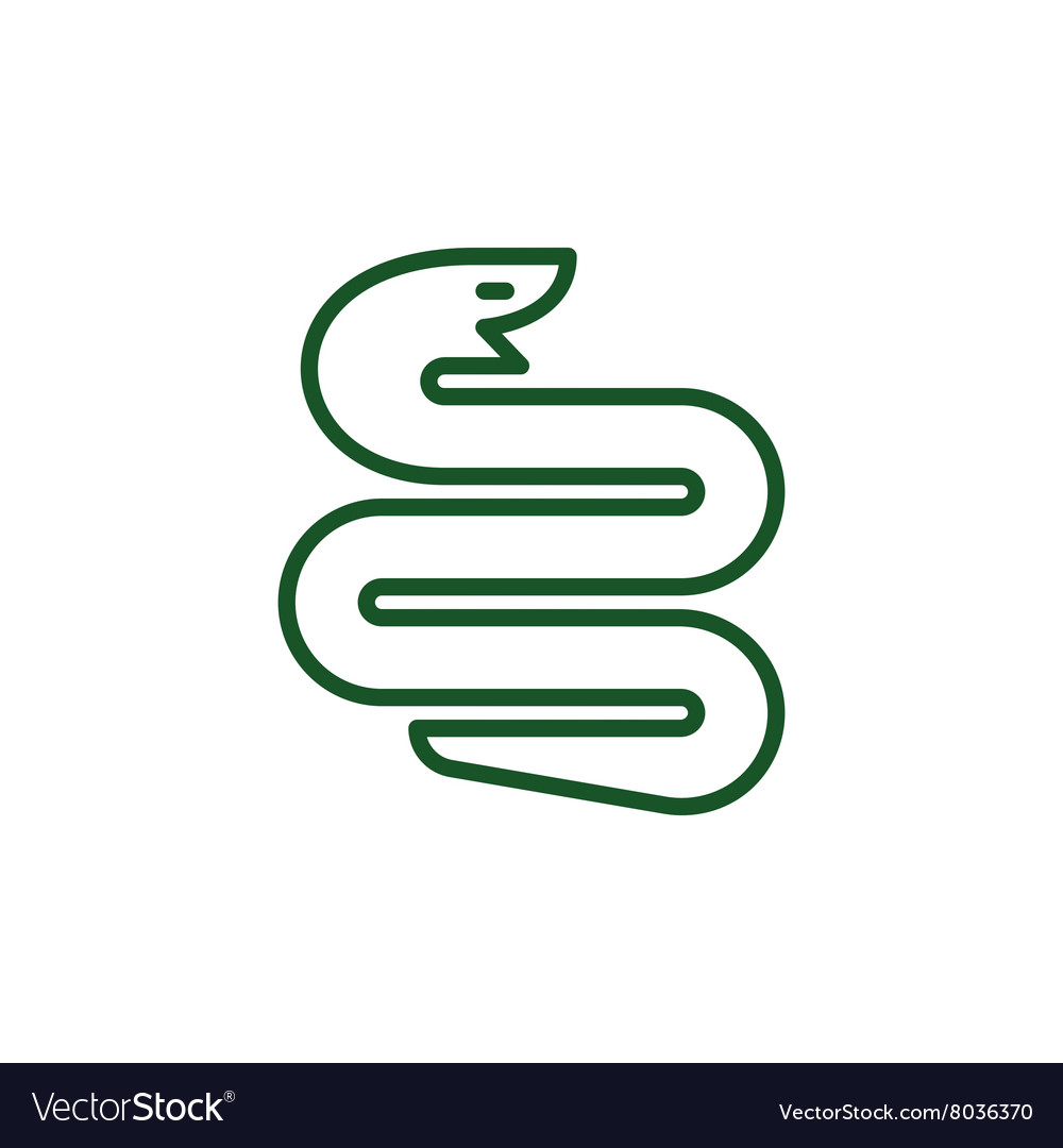 Snake with a linear trending flat style logo Vector Image