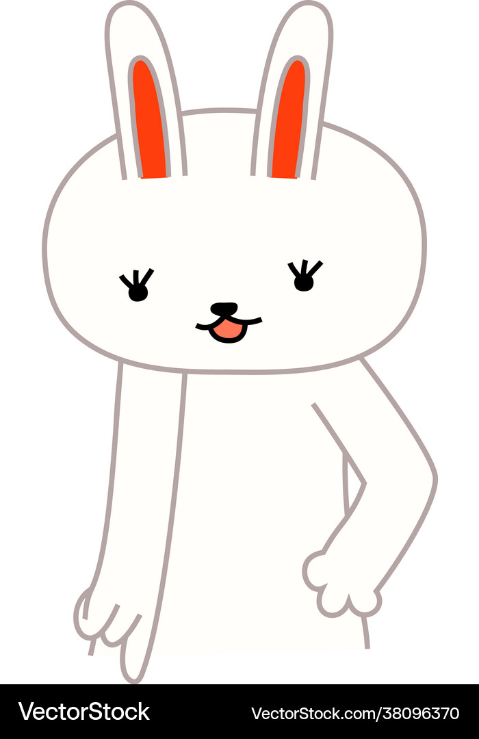White rabbit that guides you pointing your Vector Image