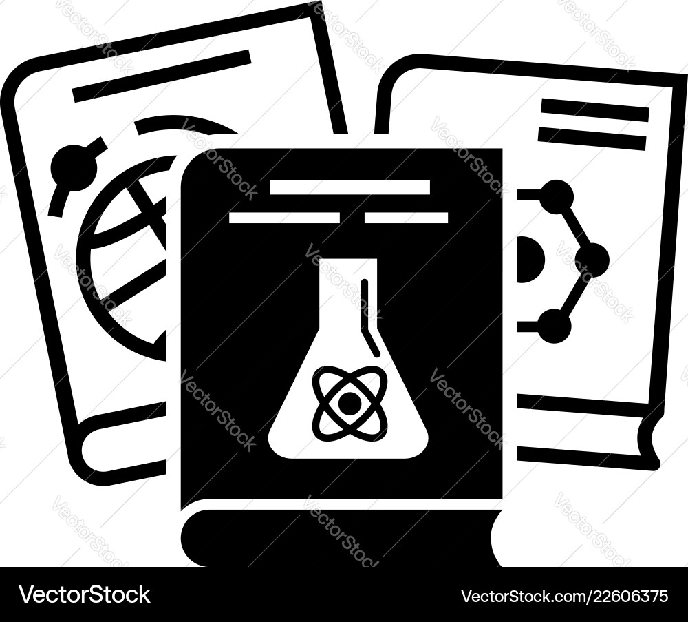 Chemistry books icon simple style Royalty Free Vector Image