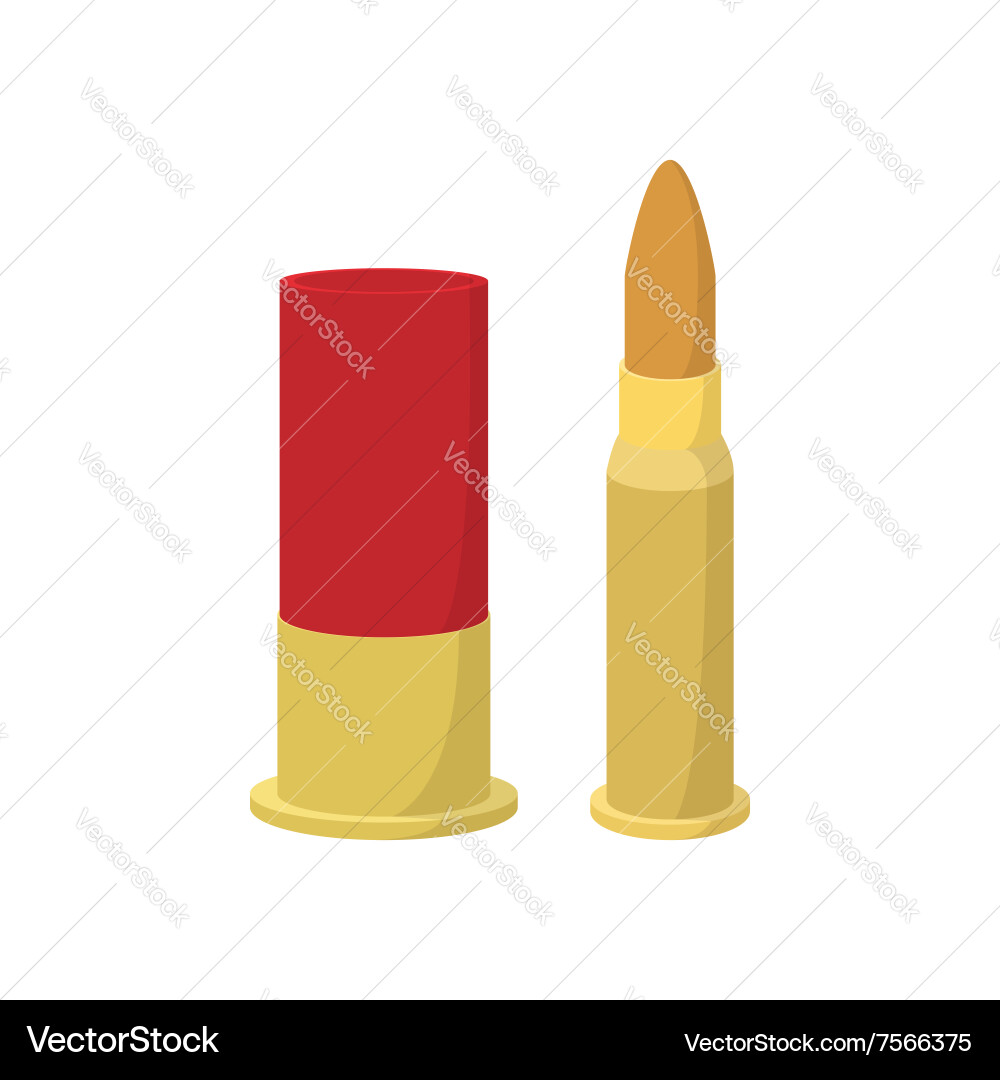 Golden bullets cartoon icon Royalty Free Vector Image