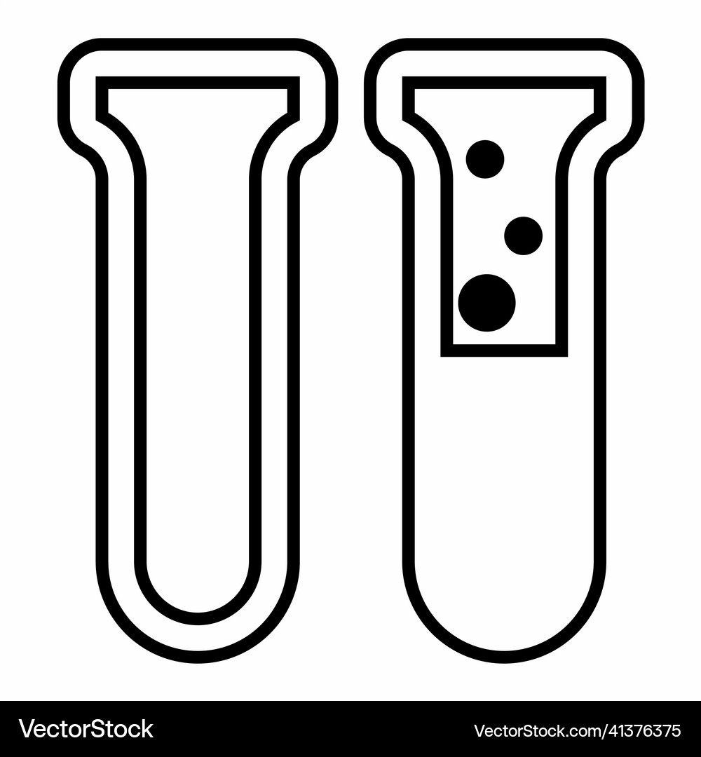 Icon of vials 3 - line style Royalty Free Vector Image
