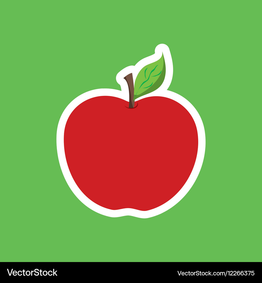 Red apple fruit Royalty Free Vector Image - VectorStock