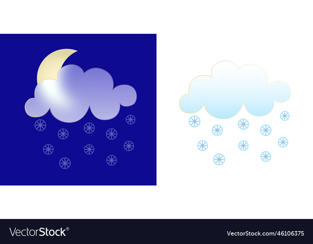 Set of weather icons glassmorphism style symbols Vector Image