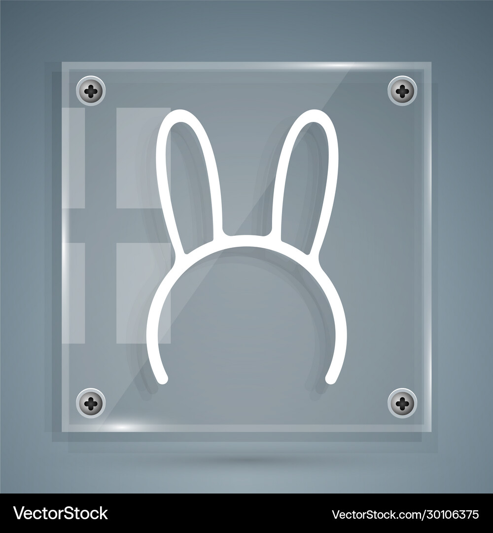 White mask with long bunny ears icon isolated Vector Image