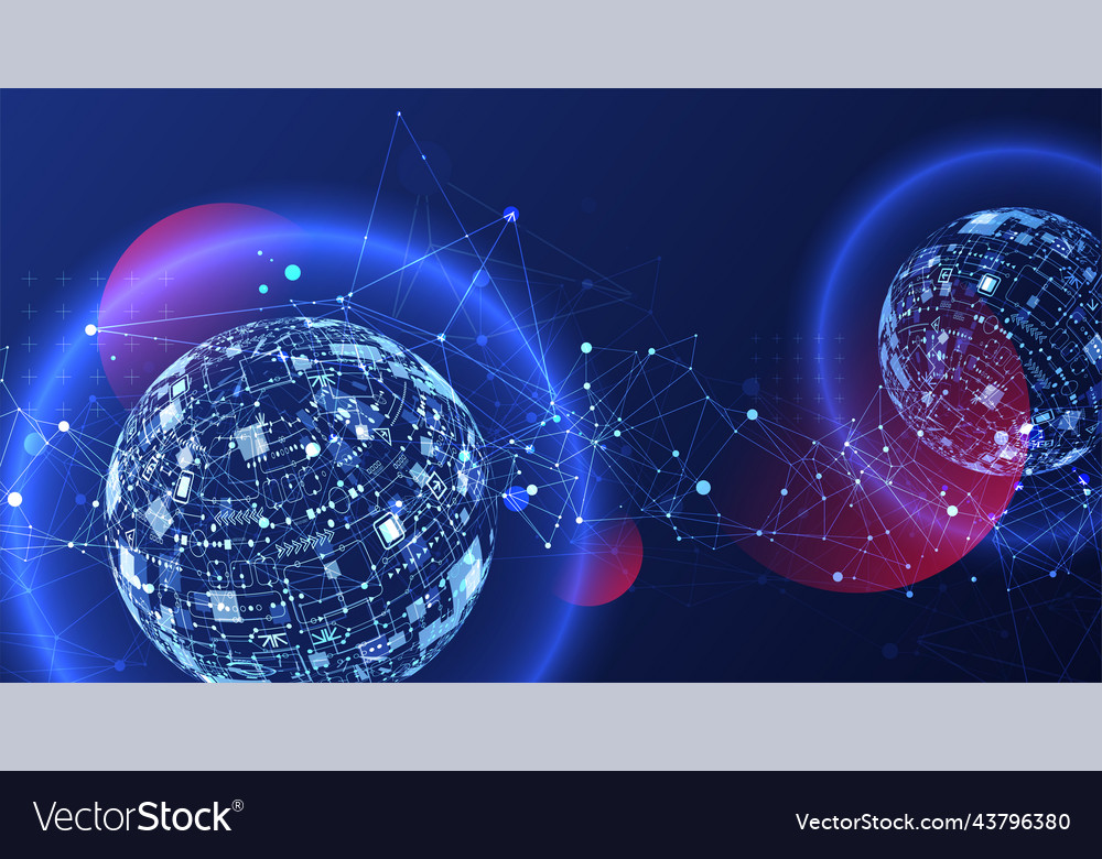 Abstract technology sphere background global Vector Image
