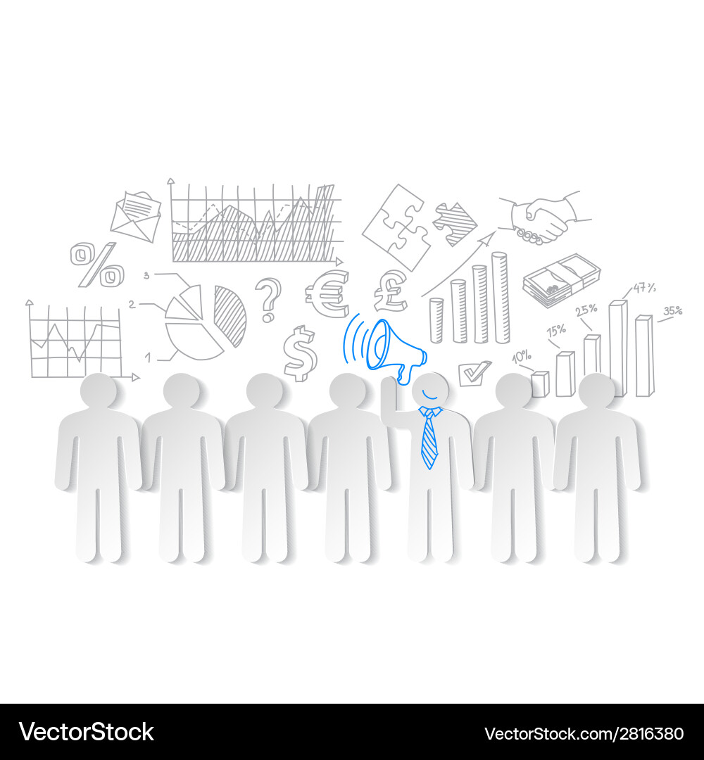 Business charts teamwork and team leader Vector Image