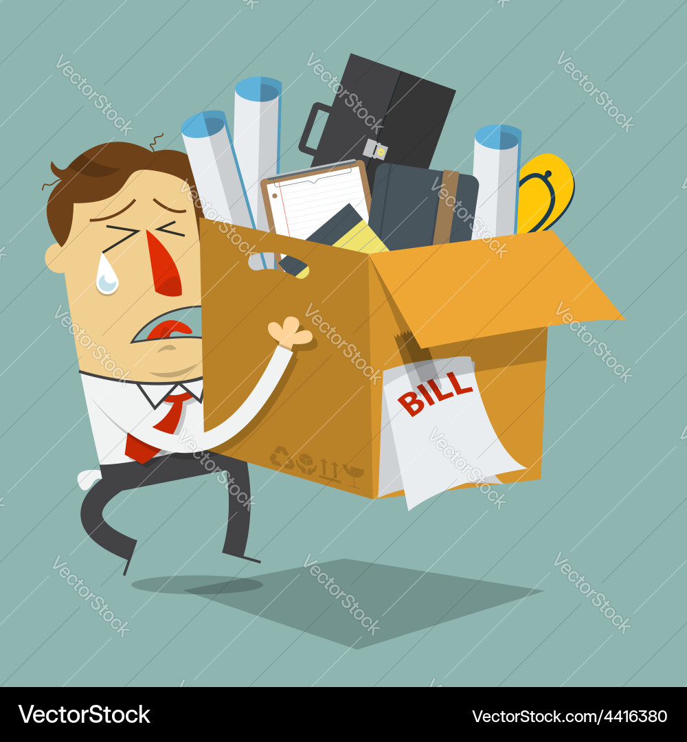 Businessman quite job Royalty Free Vector Image