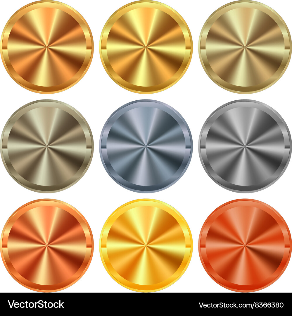 Collection of labels various types metal Vector Image