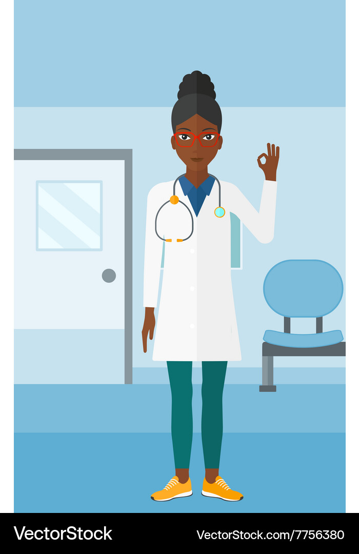 Doctor showing sign ok Royalty Free Vector Image