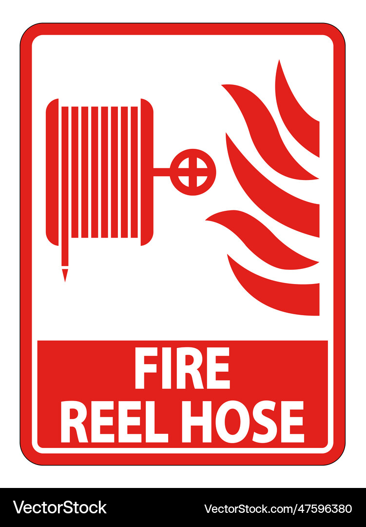 Fire reel hose sign on white background Royalty Free Vector