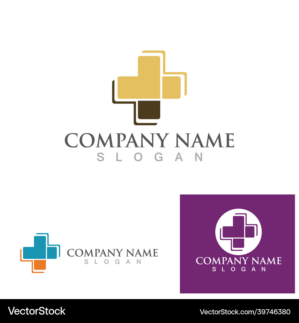 Hospital logo symbol template Royalty Free Vector Image