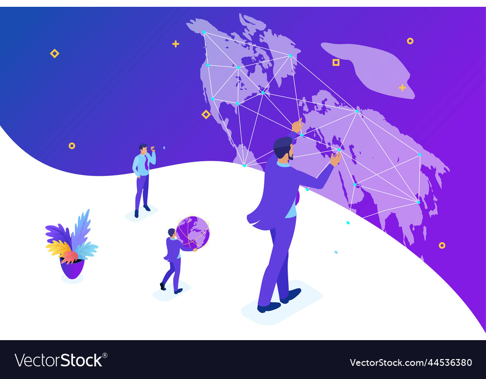 Isometric bright concept site concept big Vector Image Isometric bright concept site concept big Vector Image