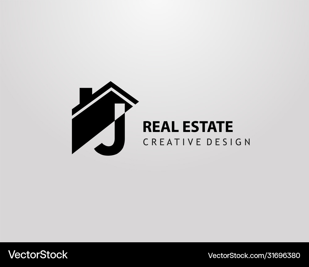 J letter logo house shape with negative h Vector Image