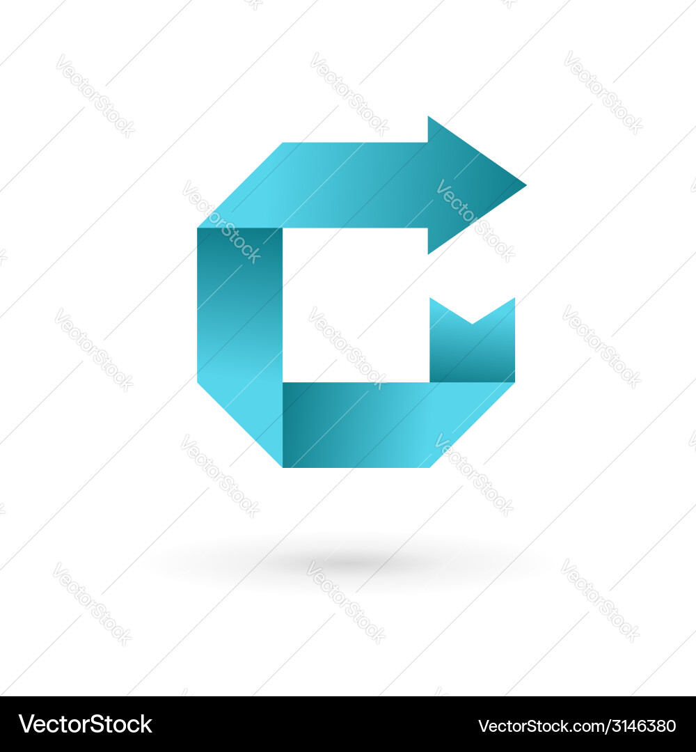 Letter C arrow ribbon logo icon design template Vector Image