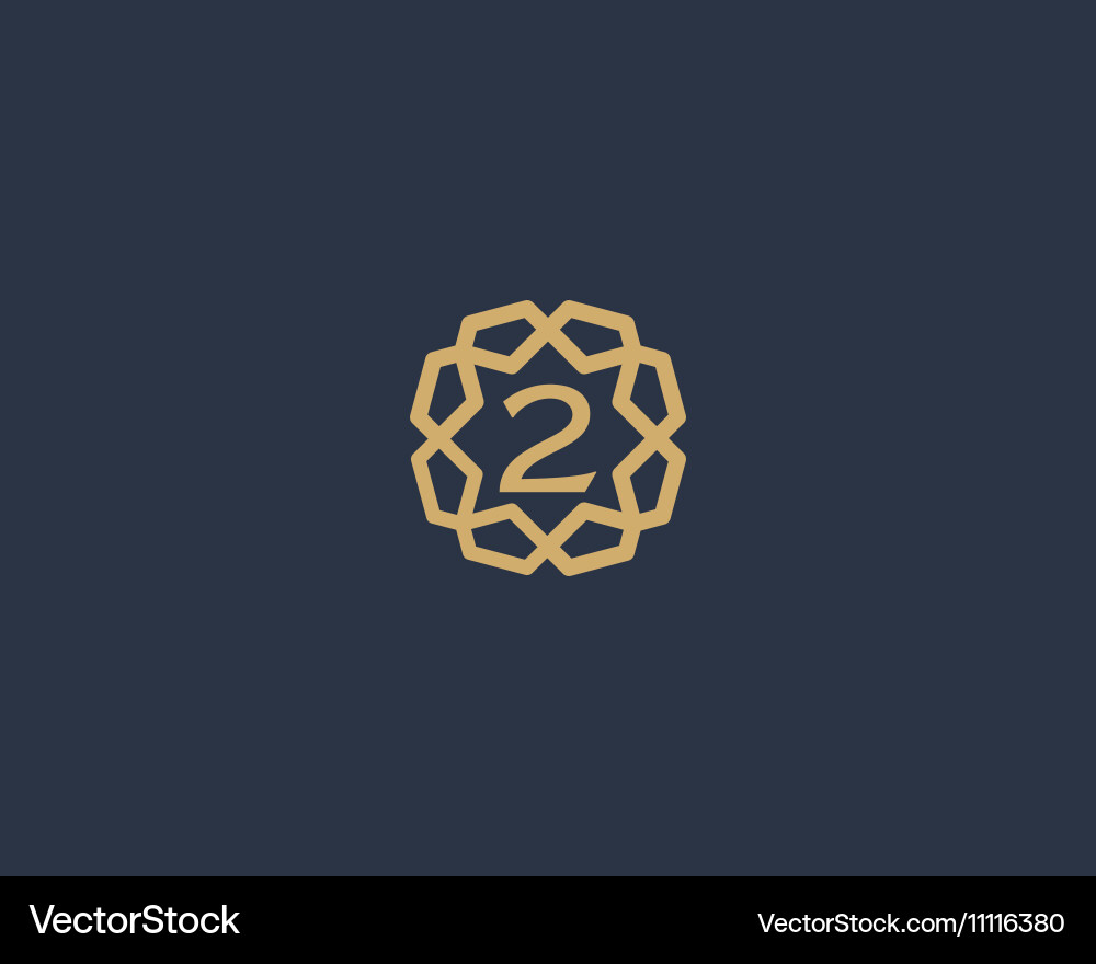 Premium number 2 logo icon design luxury Vector Image