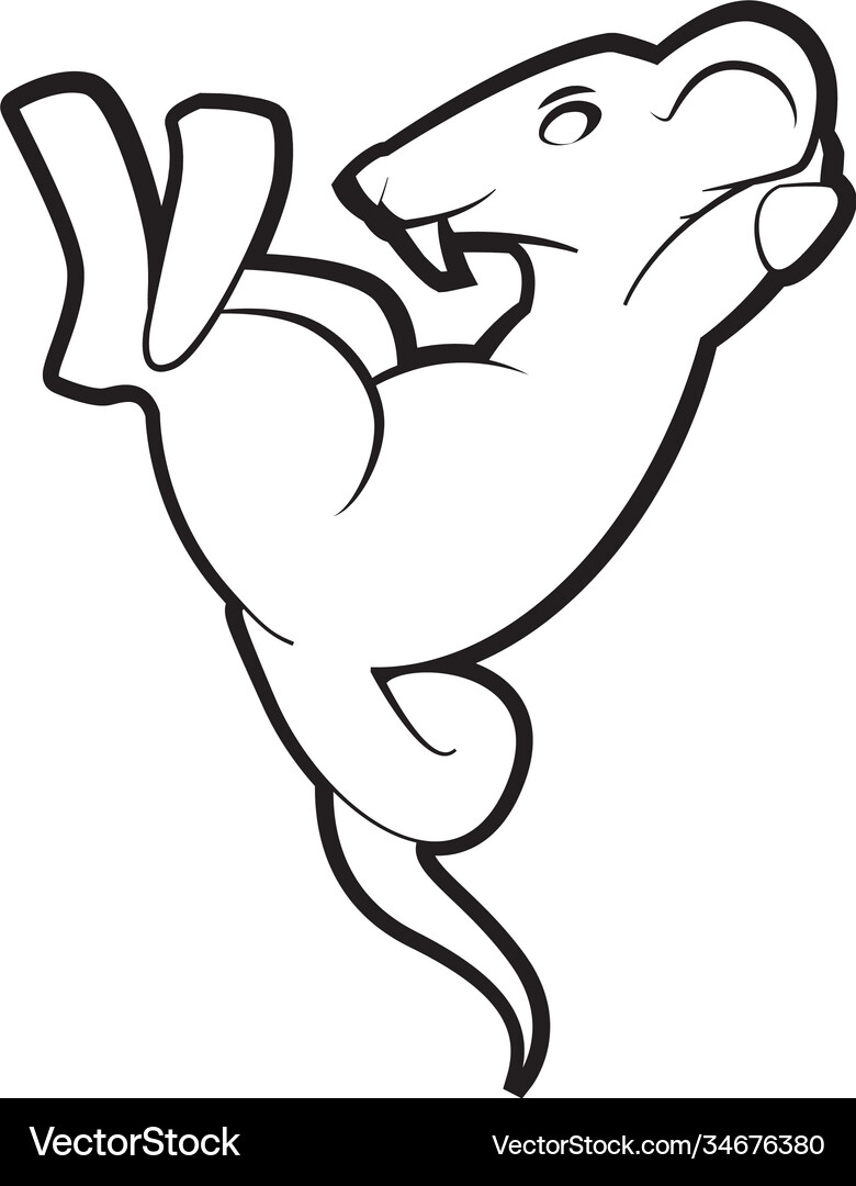 Relaxing mouse logo mascot resting Royalty Free Vector Image