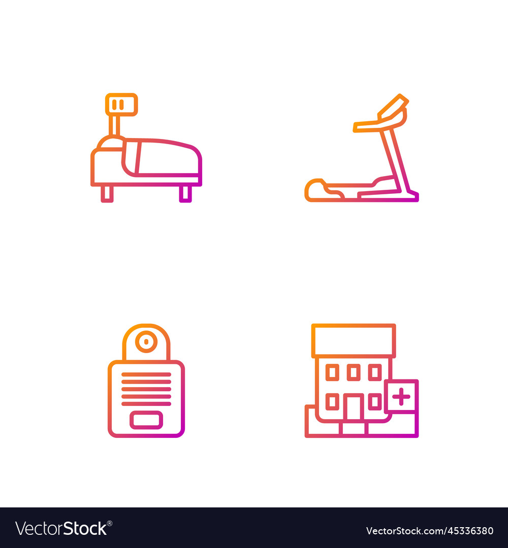 Set line medical hospital building intercom Vector Image Set line medical hospital building intercom Vector Image
