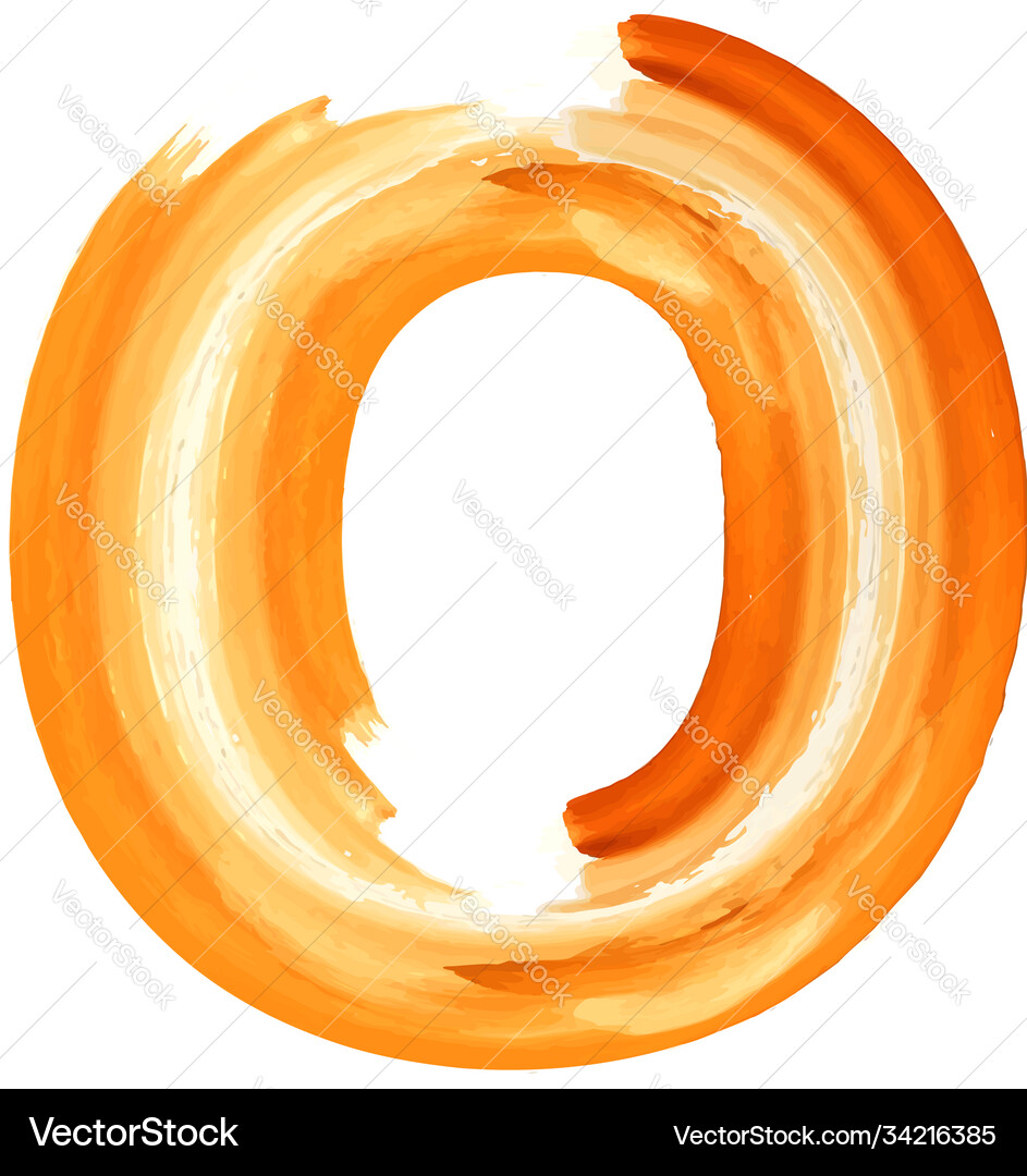 Abstract oil paint letter o Royalty Free Vector Image